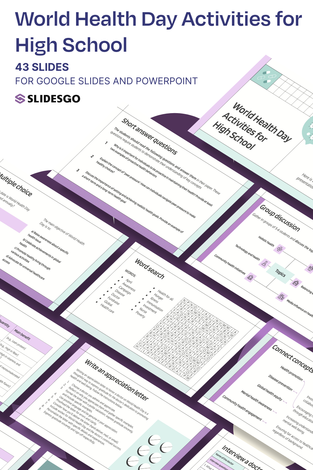 World Health Day Activities for High School Presentation