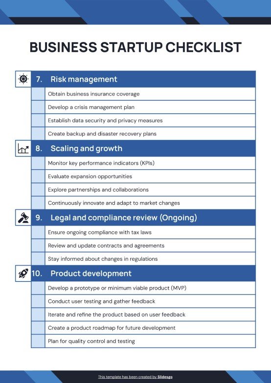 Business Startup Checklist Presentation