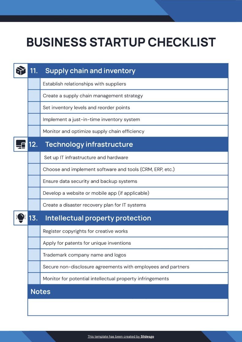 Business Startup Checklist Presentation