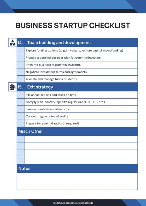 Business Startup Checklist Presentation