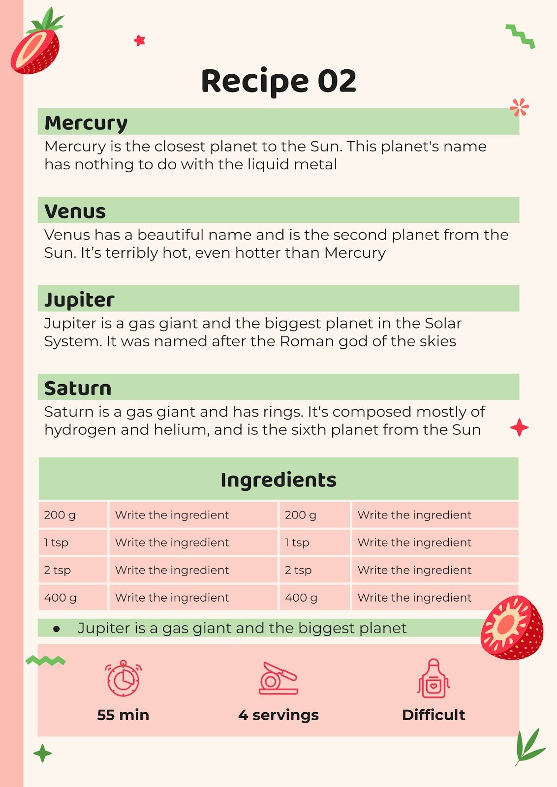 Strawberry Recipes Cookbook Presentation
