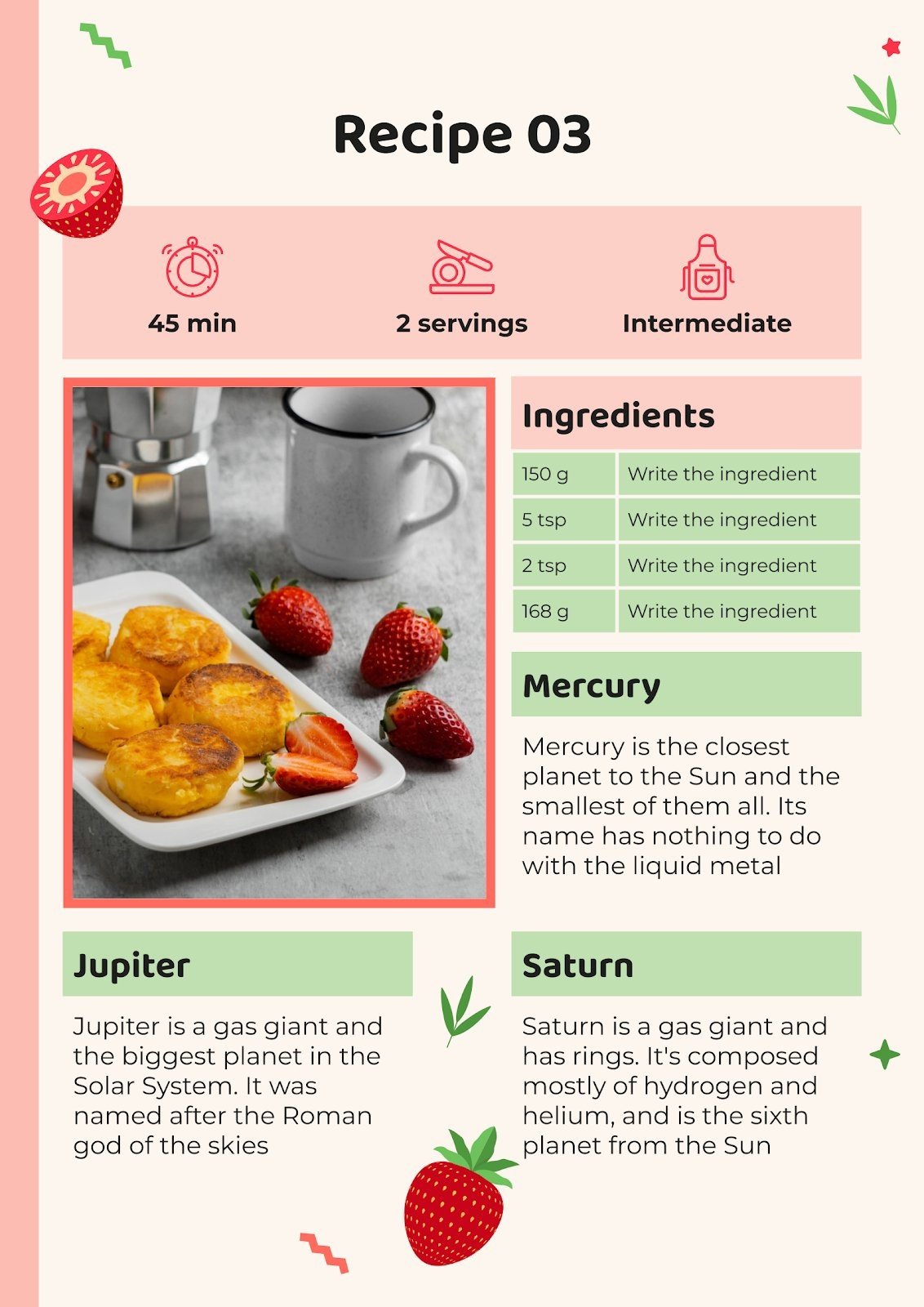 Strawberry Recipes Cookbook Presentation