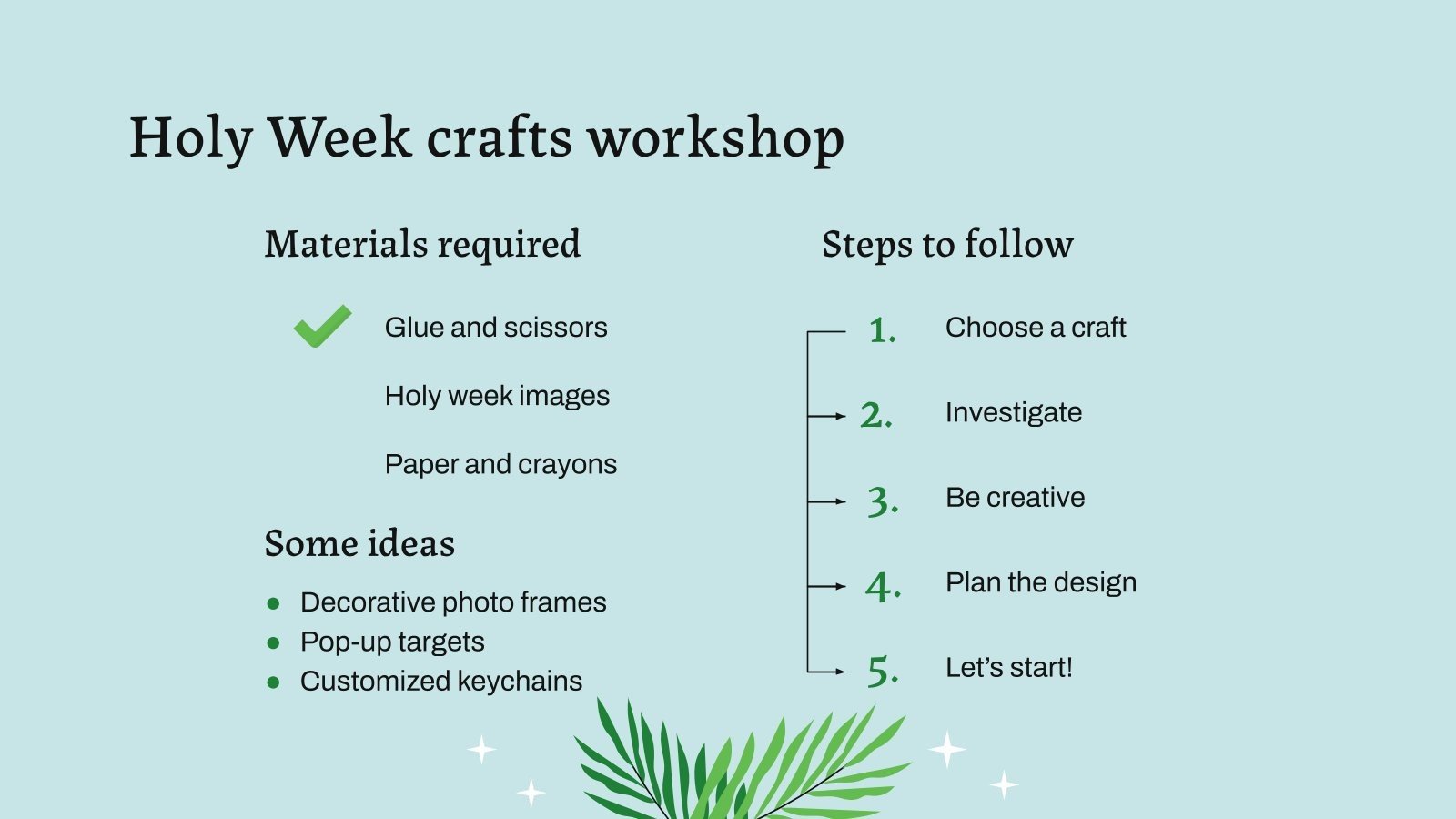 Holy Week Activities for High School Presentation