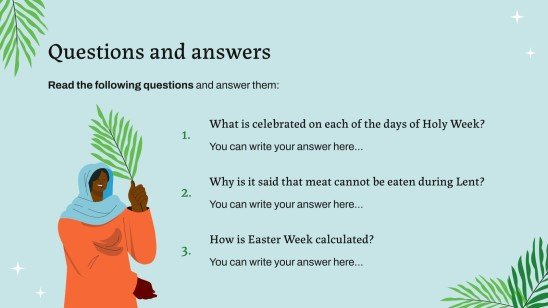 Holy Week Activities for High School Presentation