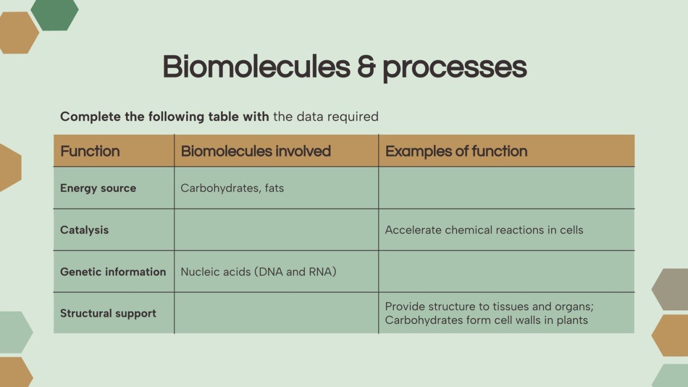 Biochimie et biomolécules - Sciences - 3e | Google Slides