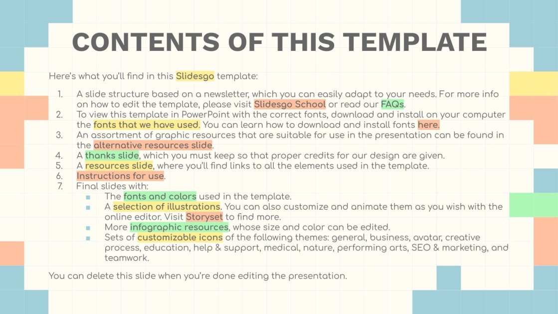 Pastel Blocks Newsletter | Google Slides & PowerPoint