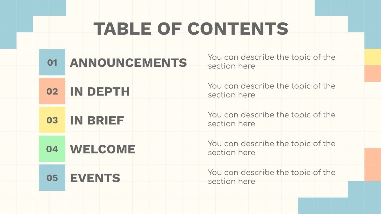 Pastel Blocks Newsletter | Google Slides & PowerPoint