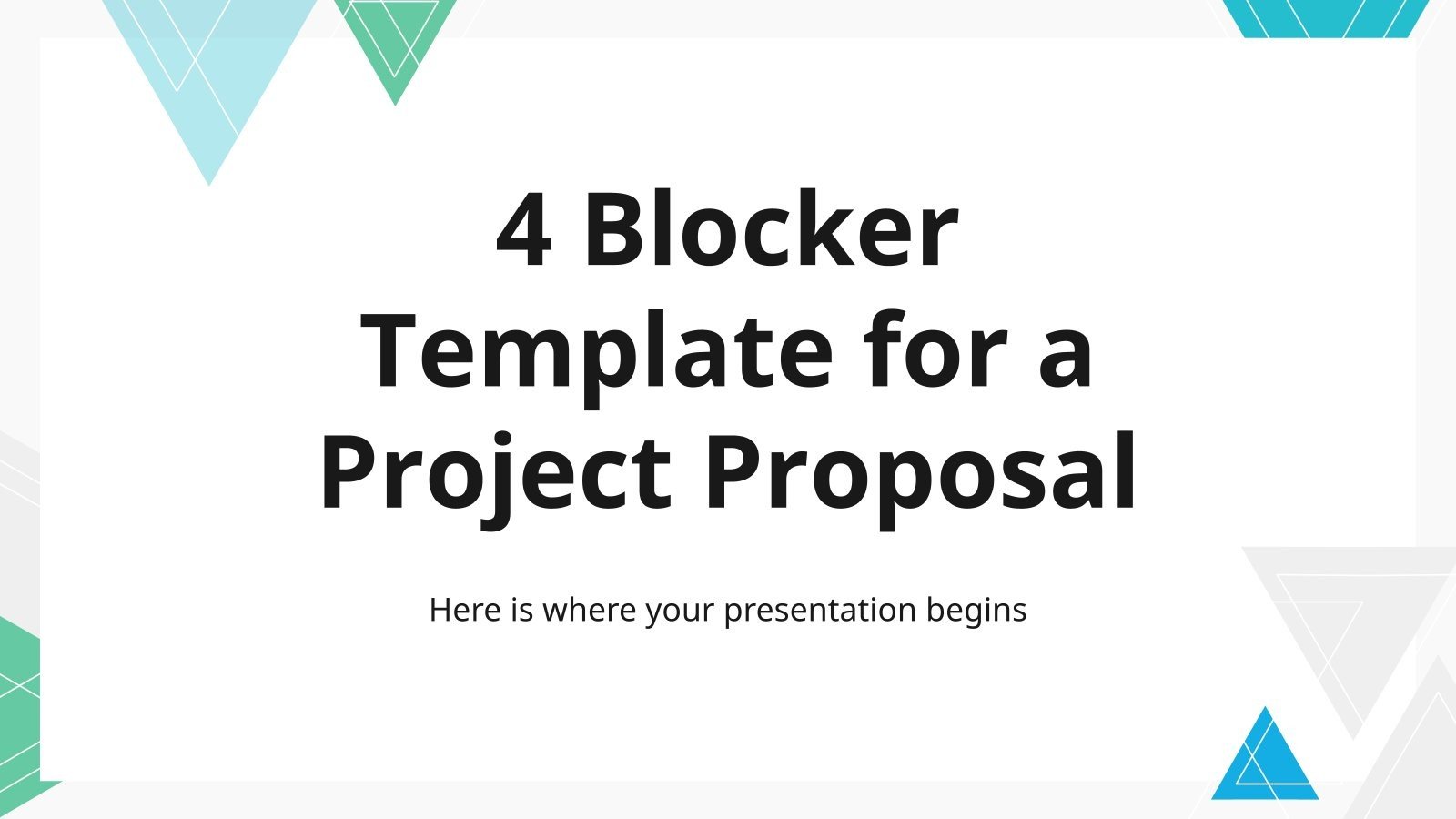4 Blocker Template for a Project Proposal Presentation