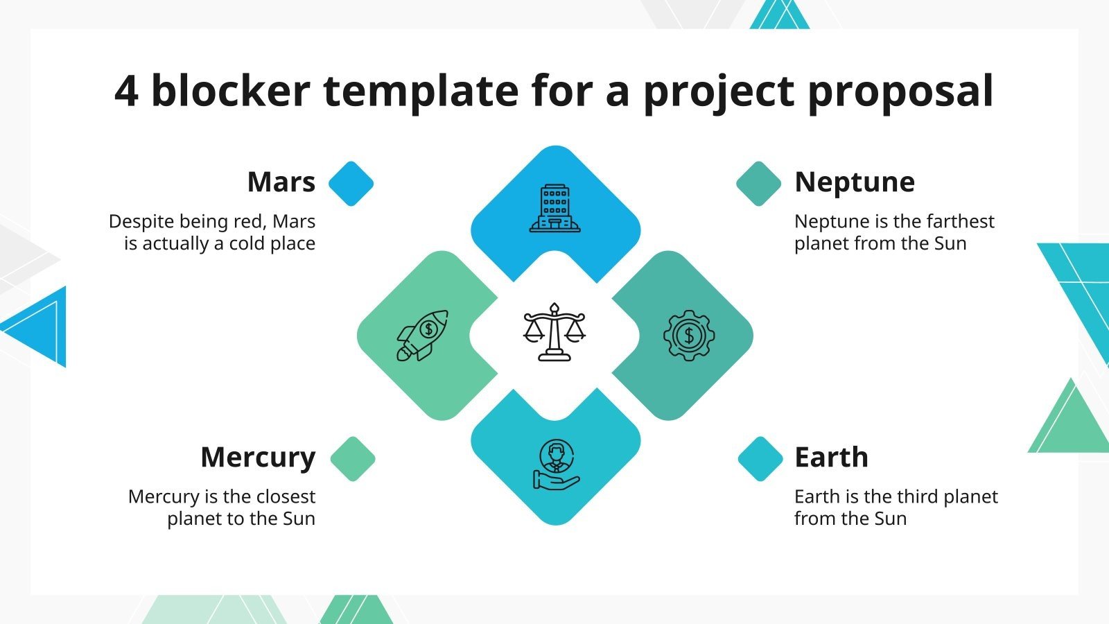 4 Blocker Template for a Project Proposal Presentation