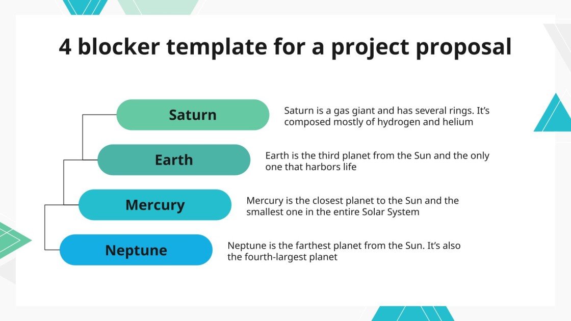 4 Blocker Template for a Project Proposal Presentation