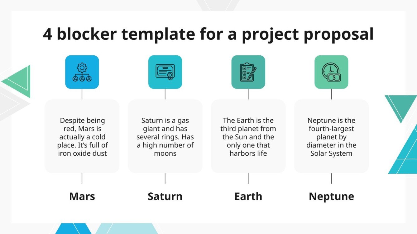 4 Blocker Template for a Project Proposal Presentation