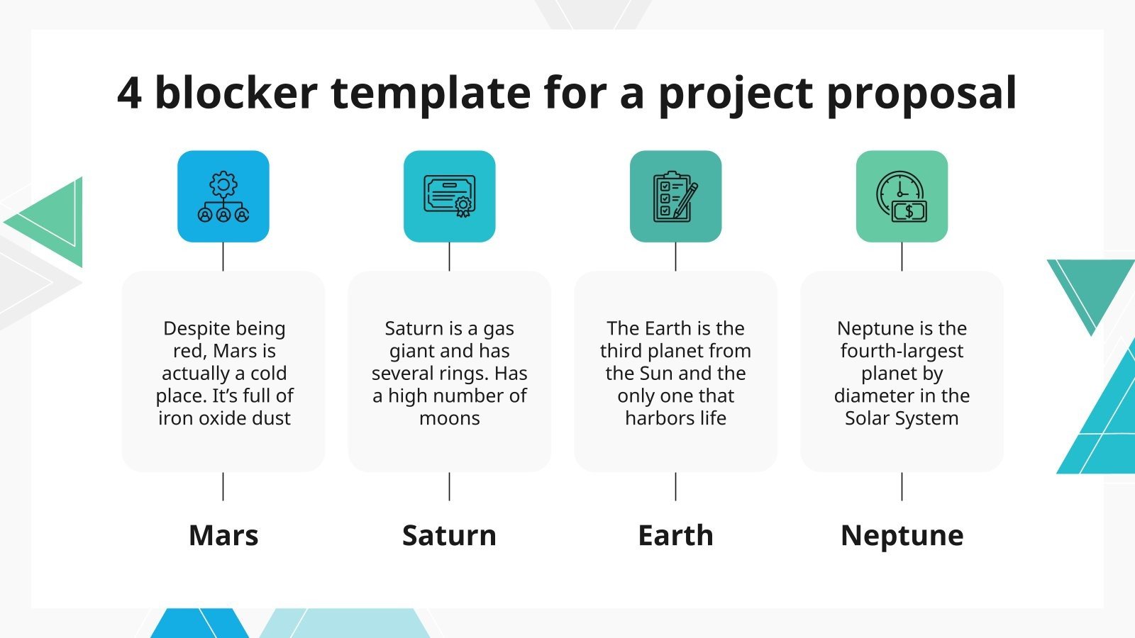 4 Blocker Template for a Project Proposal Presentation