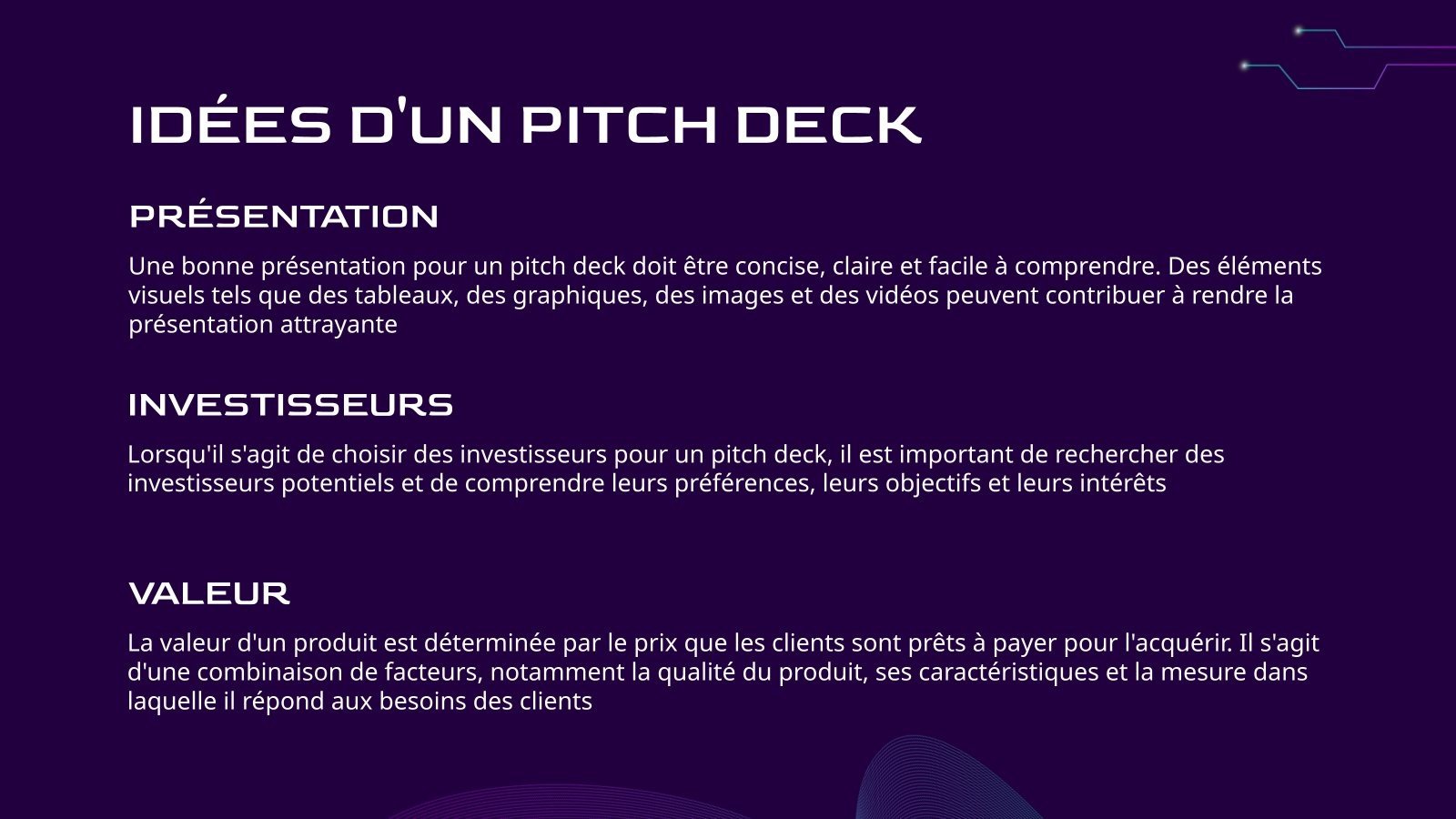 Pitch deck du développement de logiciels grâce à l'IA