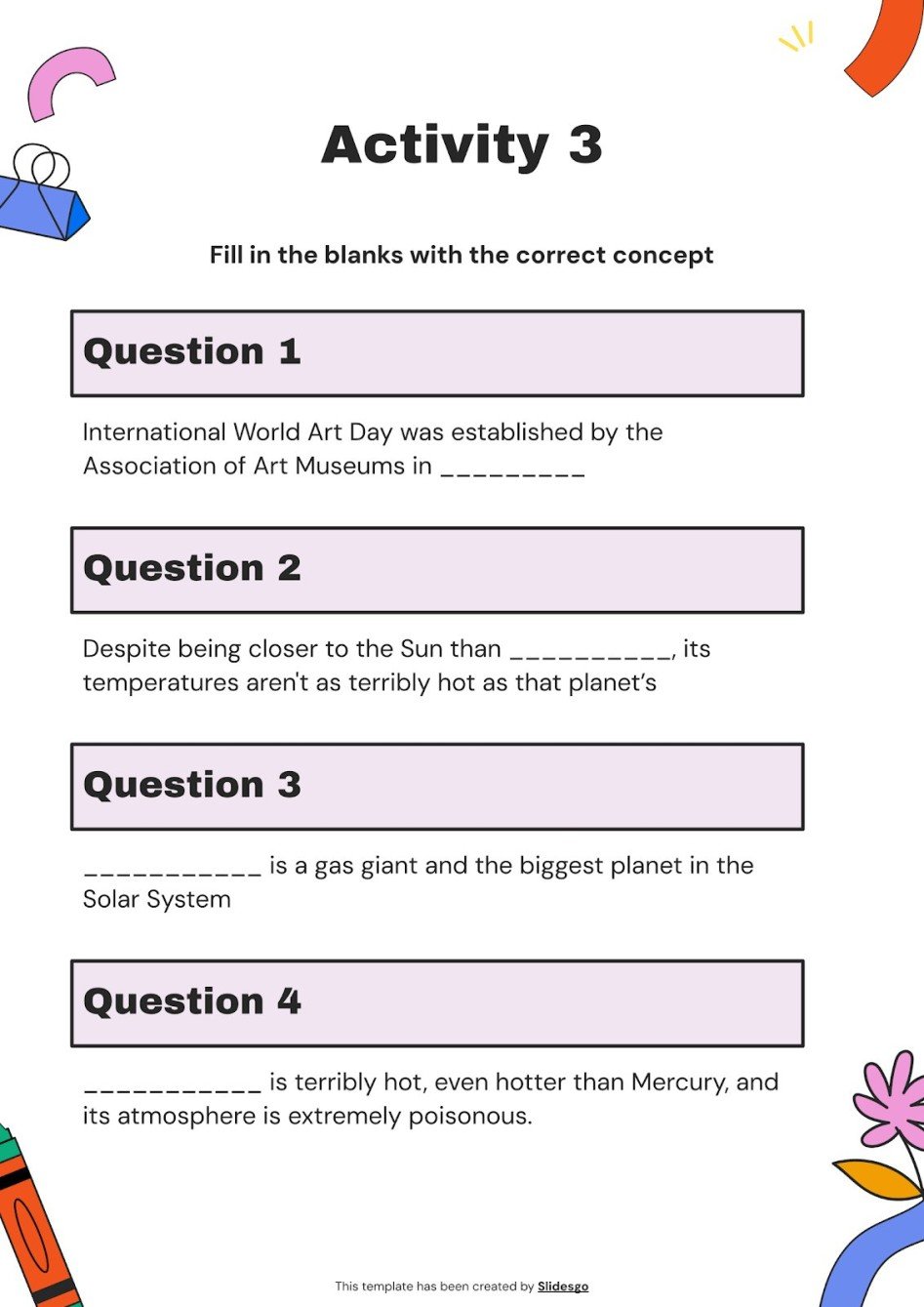 World Art Day Activities for Middle School Presentation