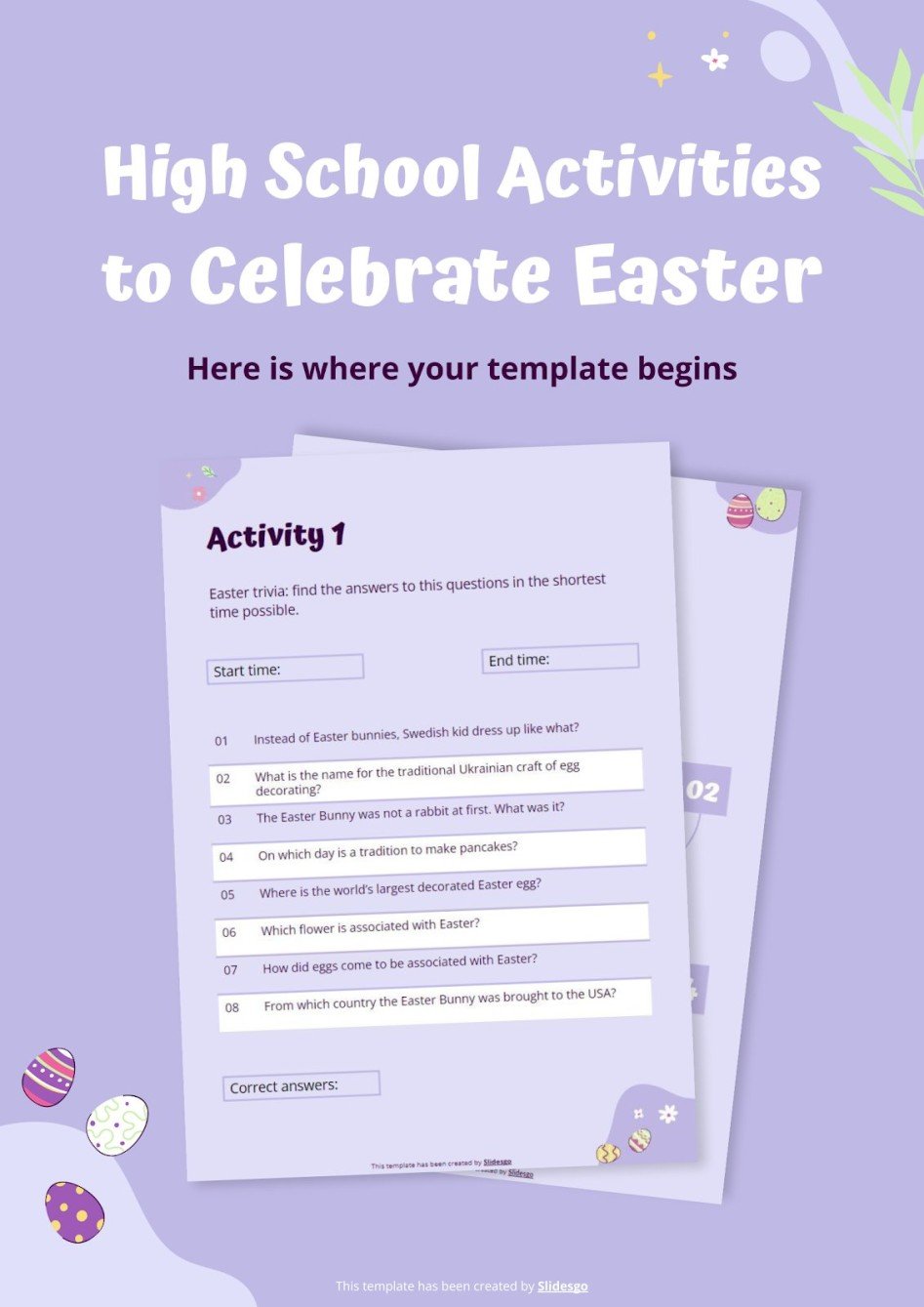 High School Activities to Celebrate Easter Presentation