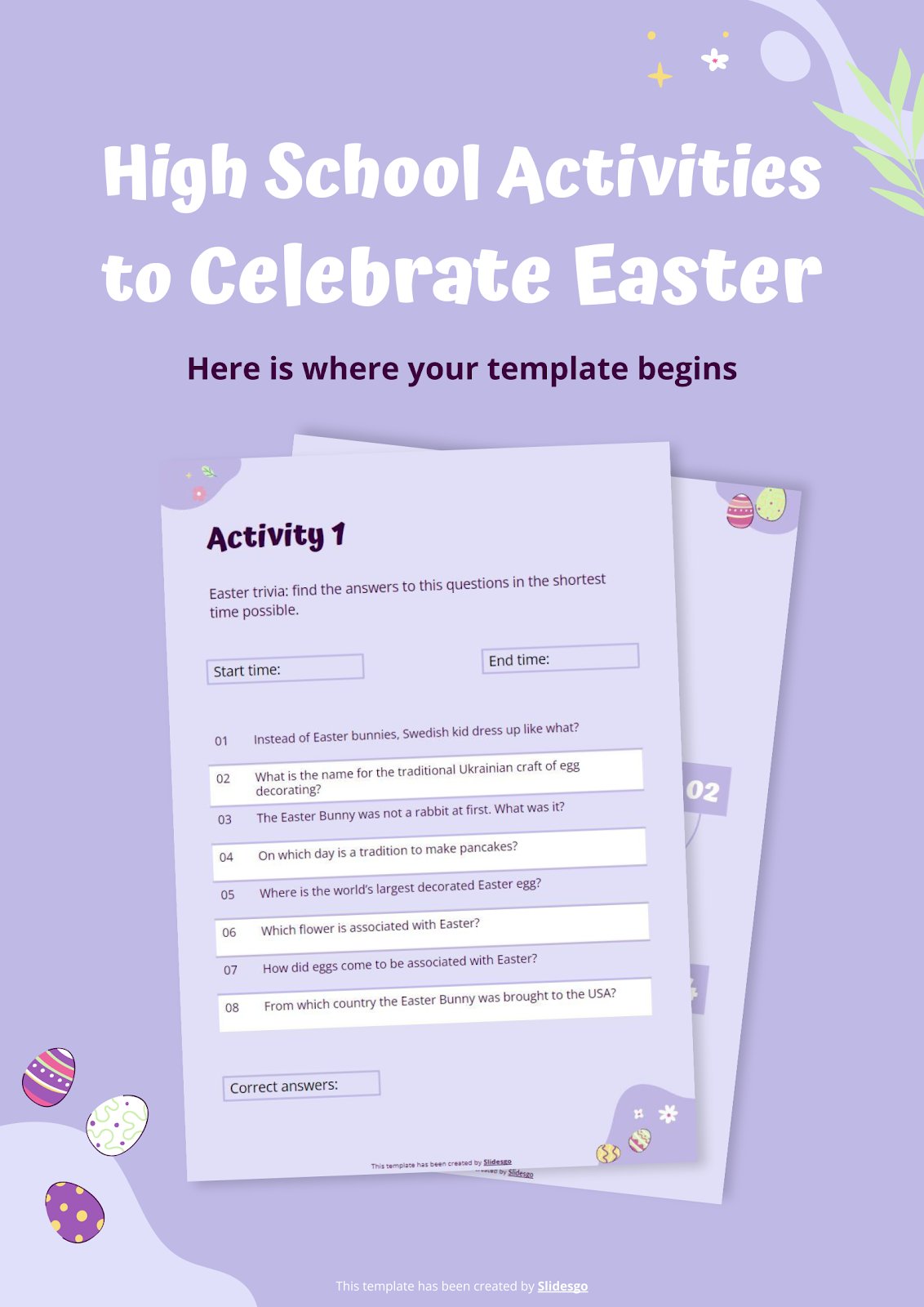 High School Activities to Celebrate Easter Presentation