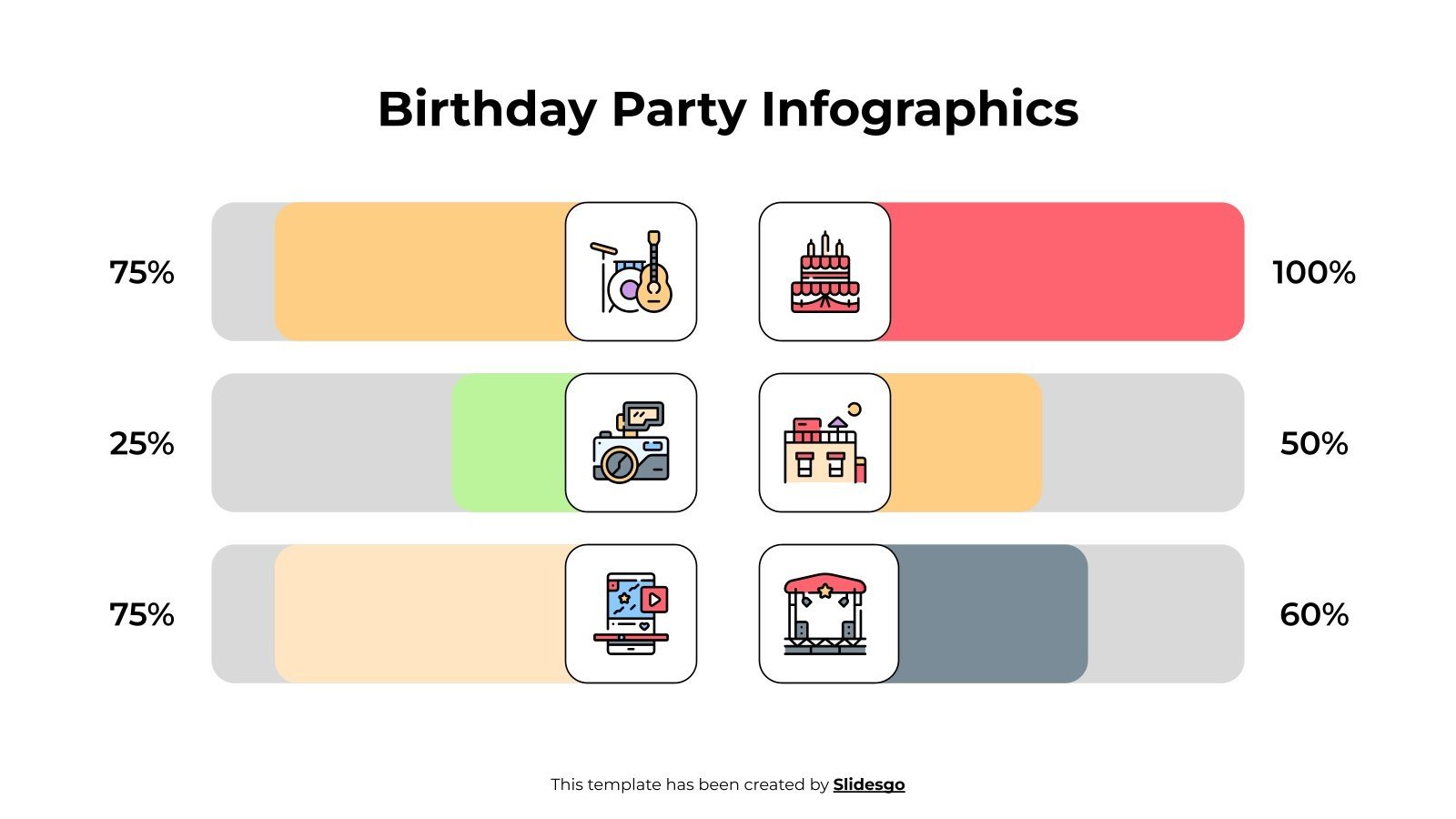 Modelo Infográficos para festas de aniversário