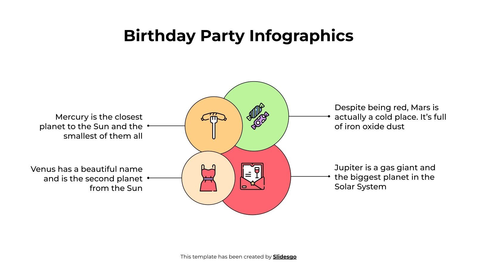 Modelo Infográficos para festas de aniversário