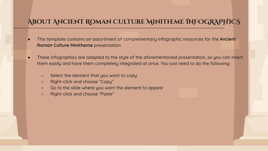 Ancient Roman Culture Minitheme Infographics Template