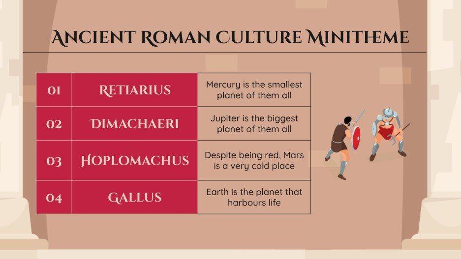 Ancient Roman Culture Minitheme Infographics Template