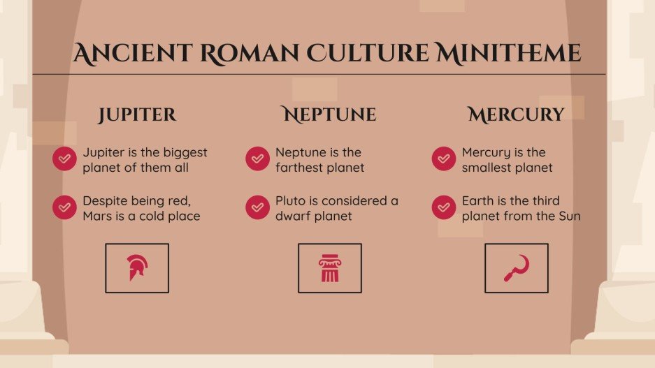 Ancient Roman Culture Minitheme Infographics Template