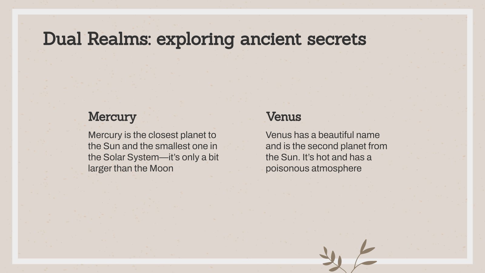 Secrets of Ancient History Presentation