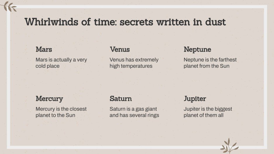Secrets of Ancient History Presentation