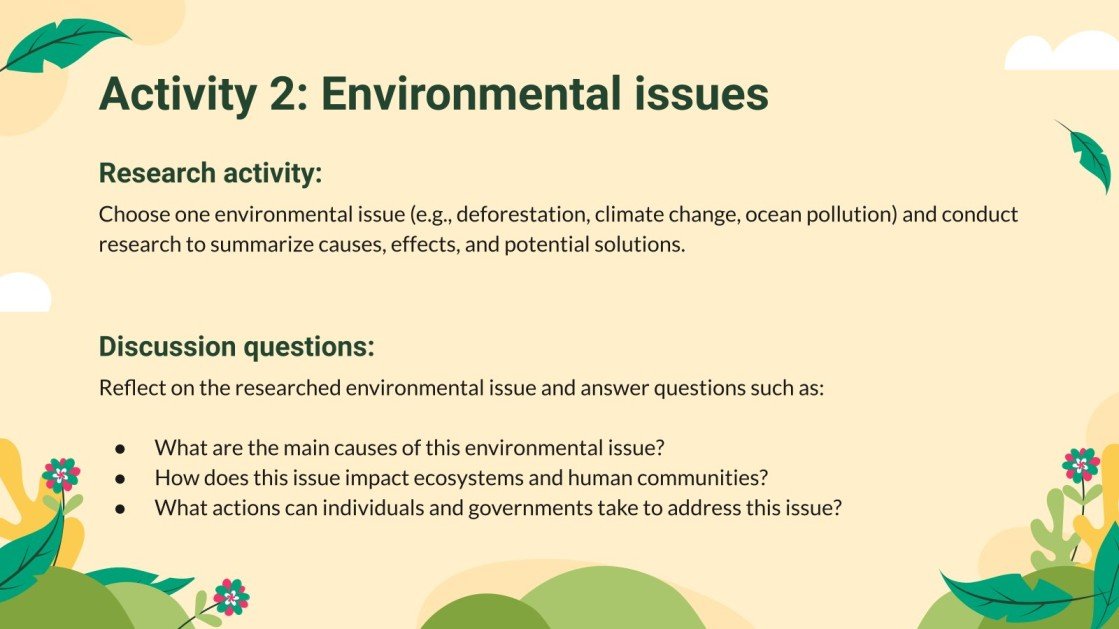 Middle School Activities for International Mother Earth Day