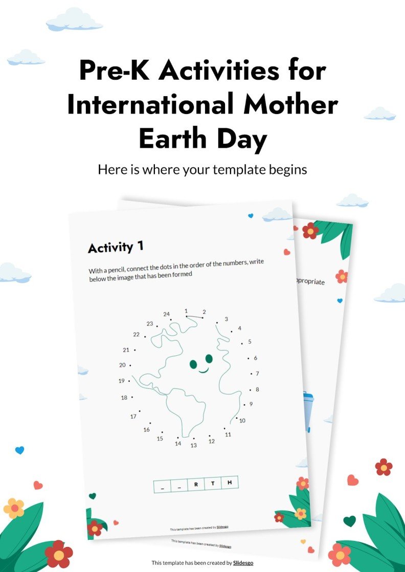 Pre-K Activities for International Mother Earth Day