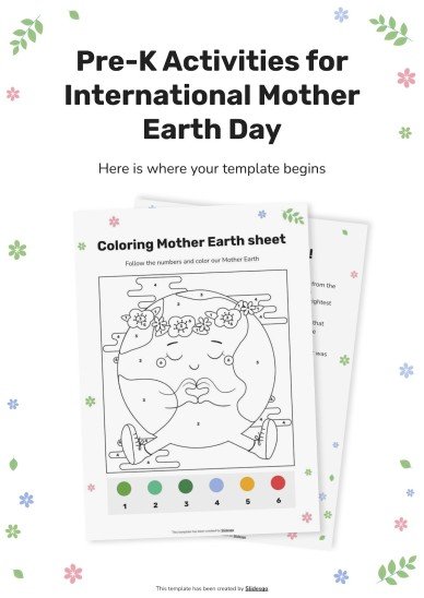 Pre-K Activities for International Mother Earth Day