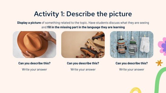 Clothing and Accessories Vocabulary - French - 1st Grade