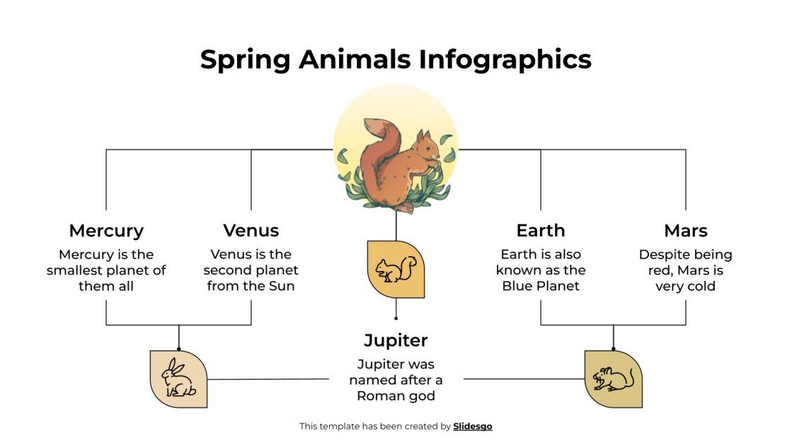 Spring Animals Infographics Template