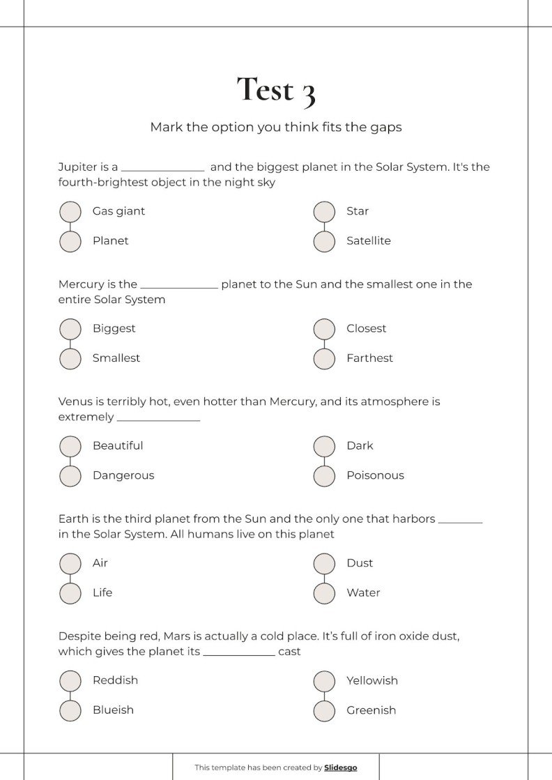 End of School Year Break Tests for College Presentation