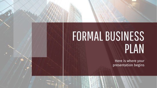 Formal Business Plan Presentation