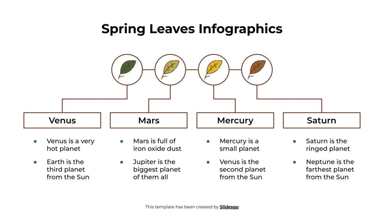 Spring Leaves Infographics Template