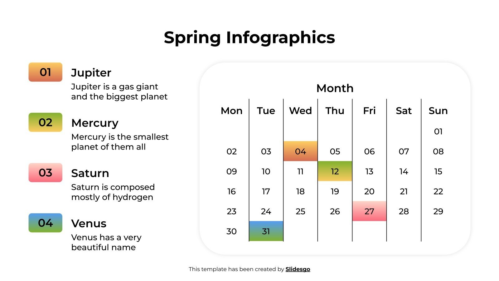 Spring Infographics Template