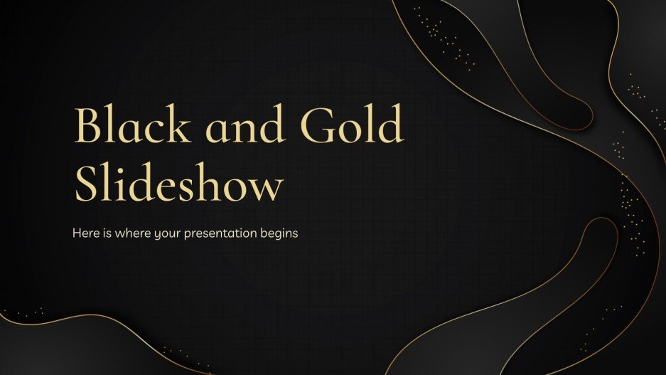 Plantillas en color dorado para Google Slides y PowerPoint