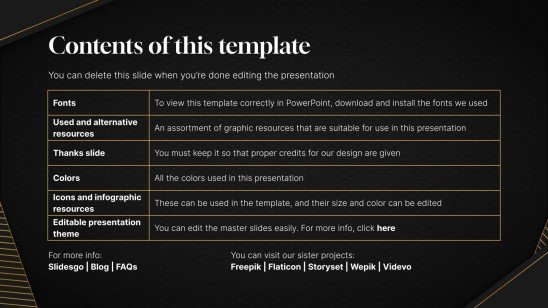 Black and Gold Slideshow Presentation