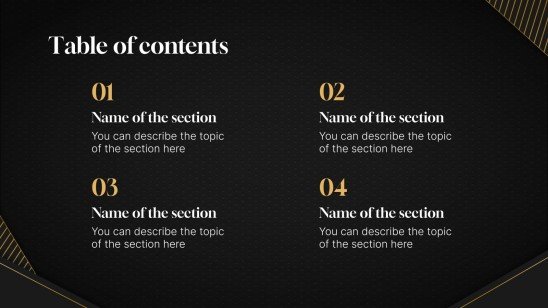 Black and Gold Slideshow Presentation