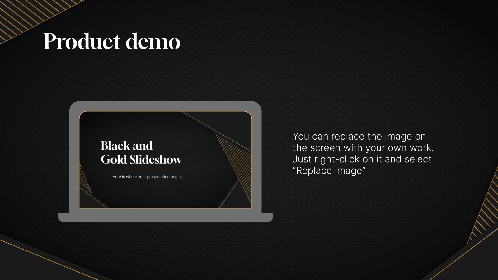 Black and Gold Slideshow Presentation