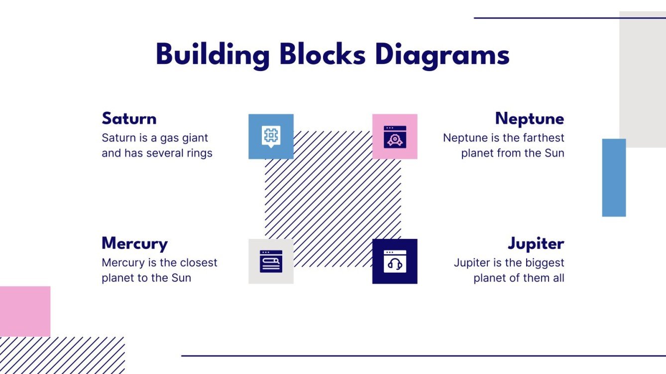 Building Blocks Diagrams for Marketing Presentation