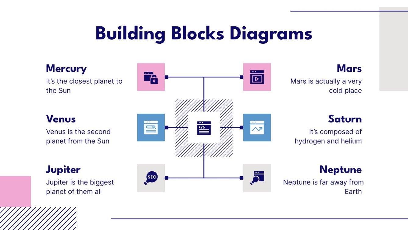 Building Blocks Diagrams for Marketing Presentation