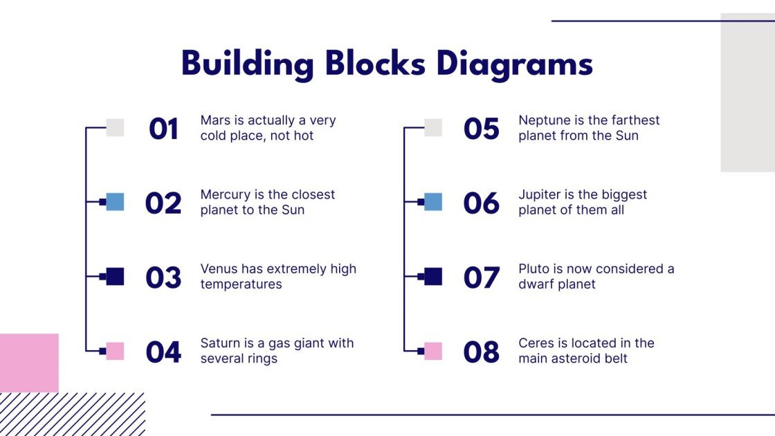 Building Blocks Diagrams for Marketing Presentation