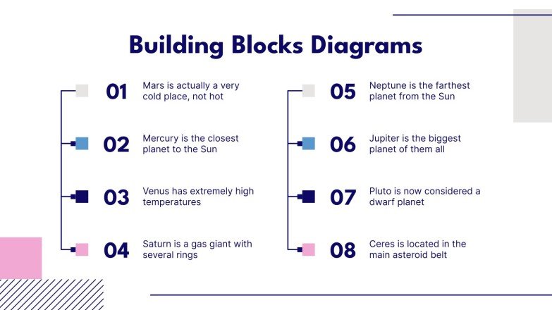 Building Blocks Diagrams for Marketing Presentation