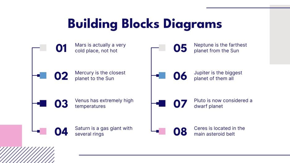 Building Blocks Diagrams for Marketing Presentation