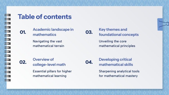 Advanced Topics in Mathematical Physics Presentation