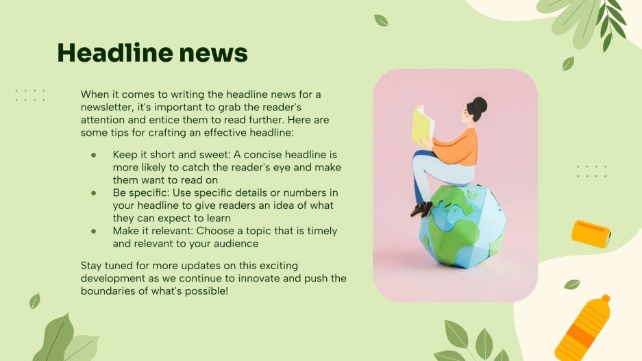 Sustainability and Environment Newsletter Presentation