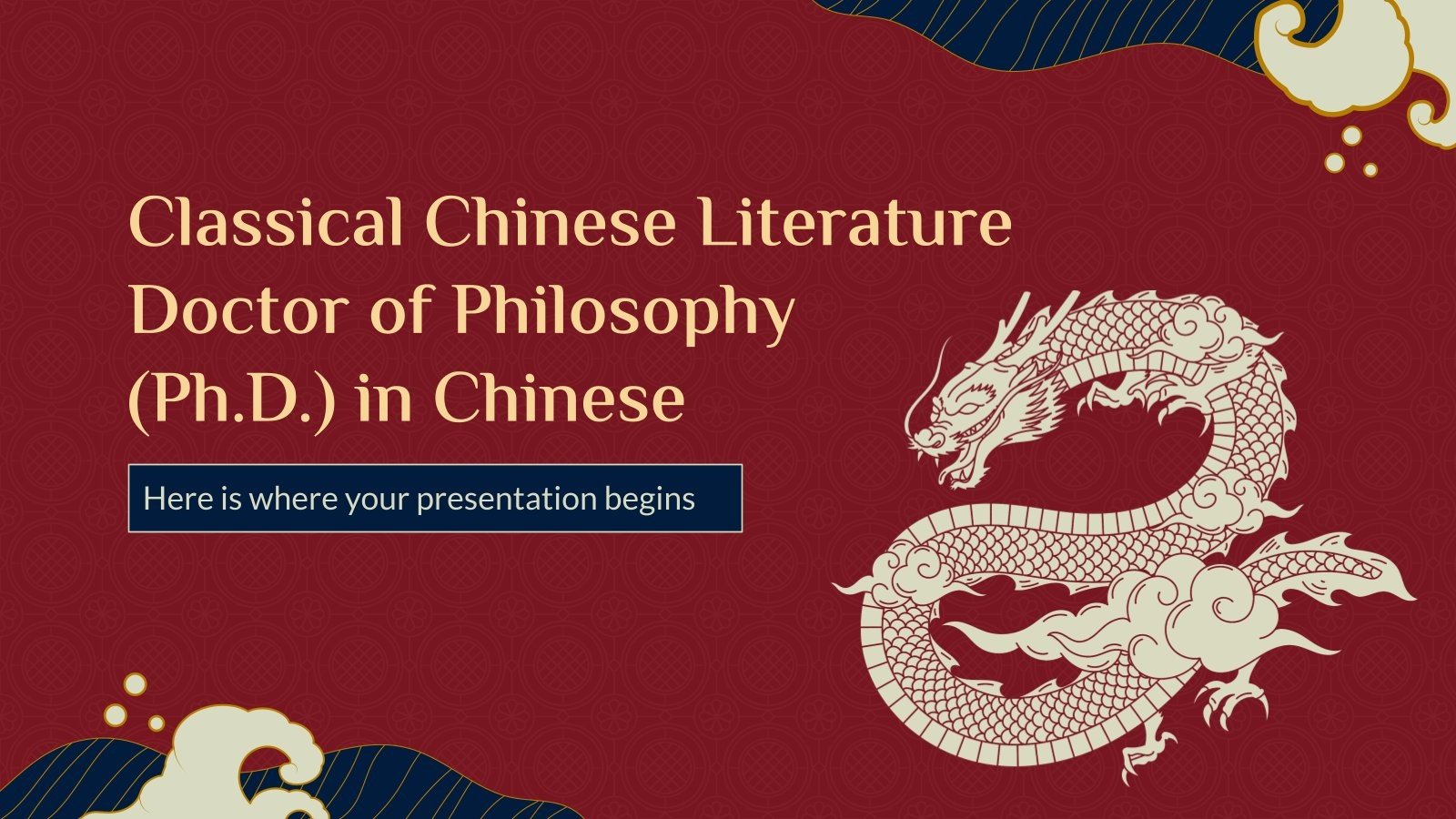 Classical Chinese Literature - Doctor in Chinese