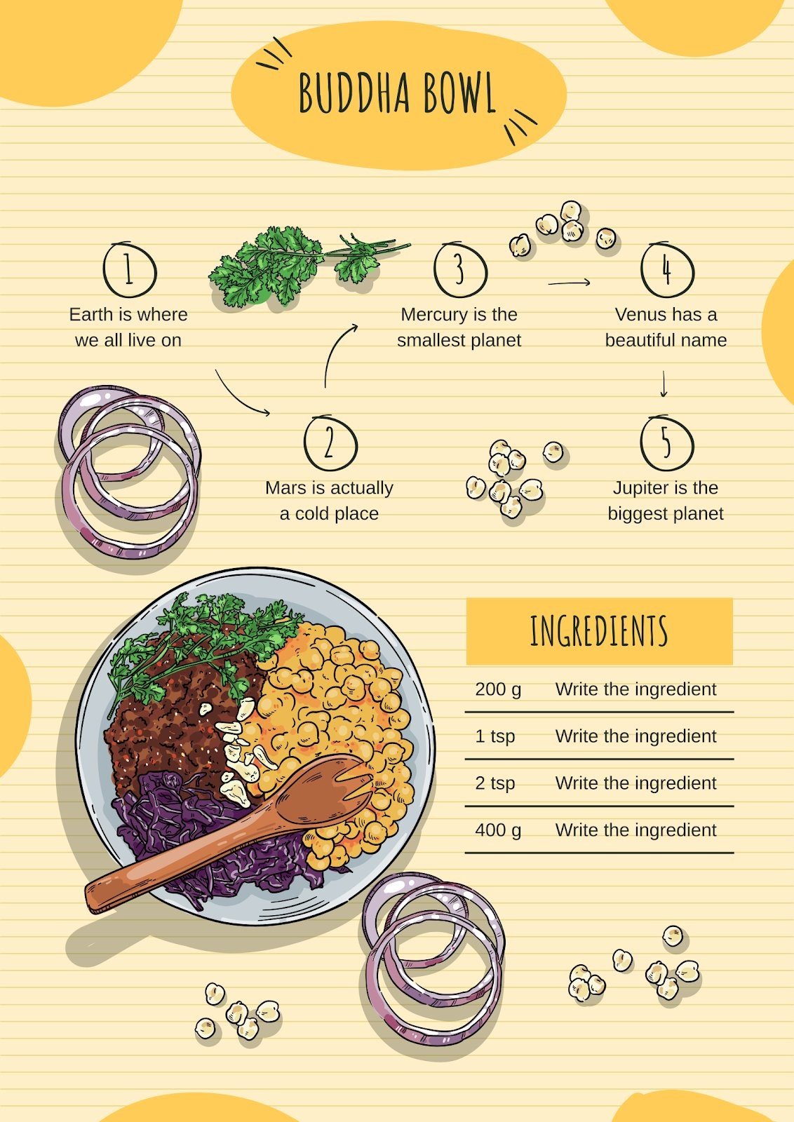Tarjetas de recetas imprimibles | Google Slides y PowerPoint