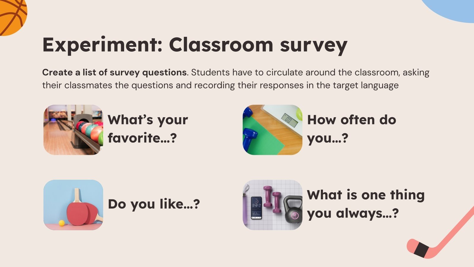 Sports and Leisure Activities - Spanish - 2nd Grade